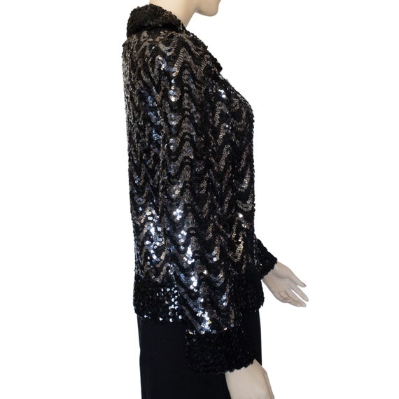 1970s Vintage Sequin Black Jacket Union Made - Gem