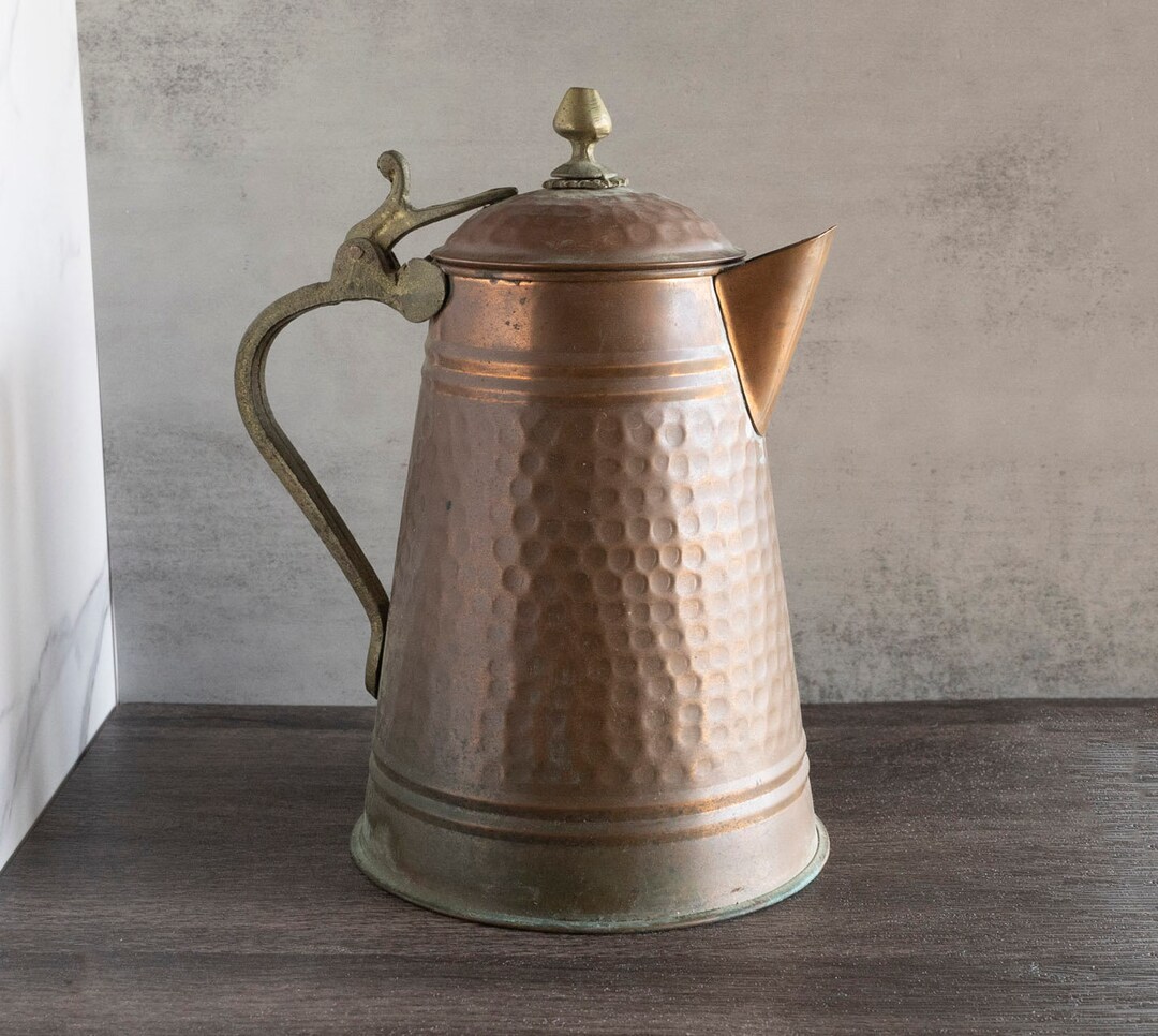 VTG or Antique Hammered Copper Coffee Pot/ Rustic/patina - Etsy