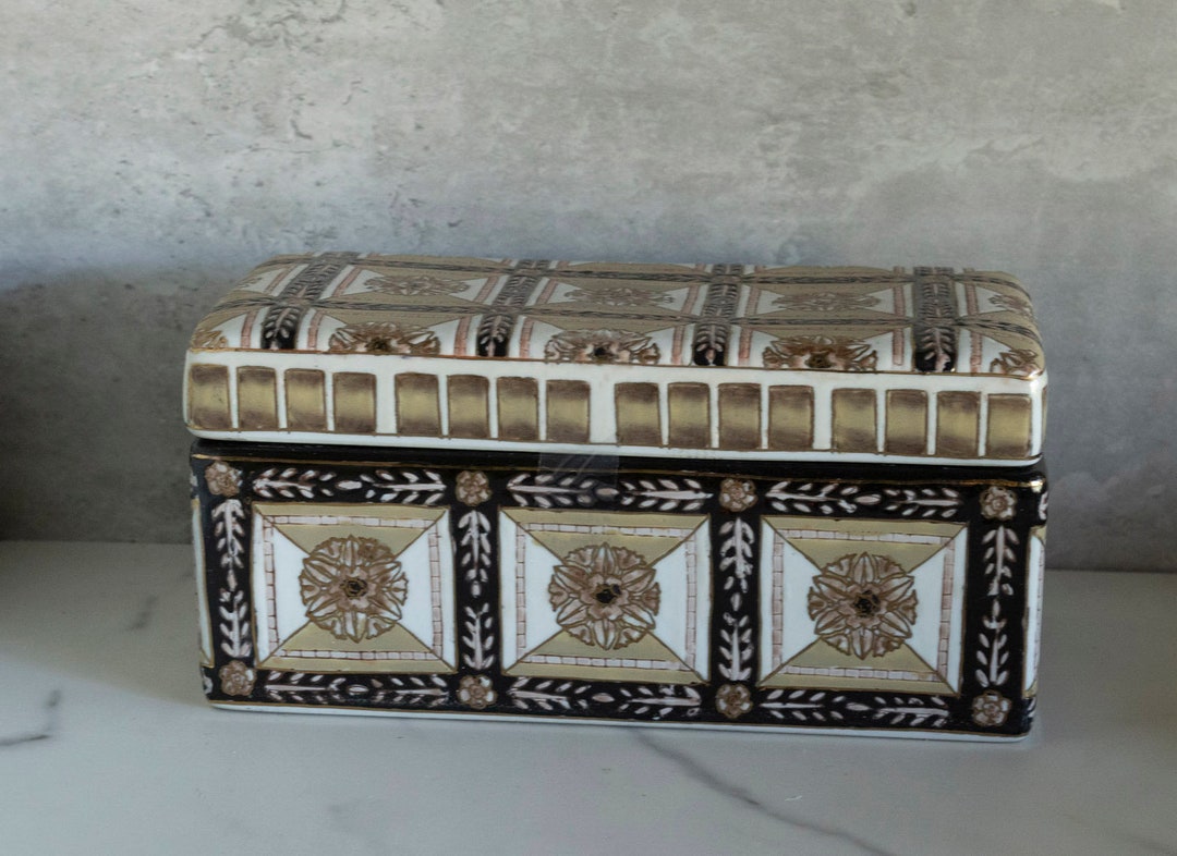 Vintage Stunning Ceramic Tile Box With Lid - Etsy