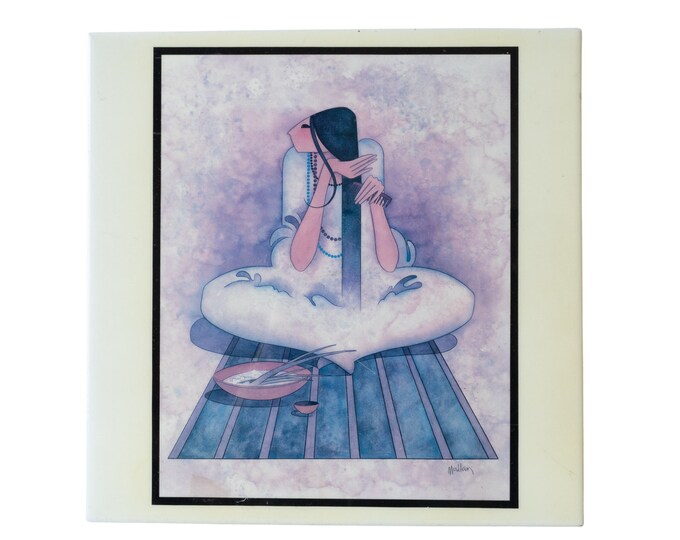 Rare! G.E. MULLAN Signed Ceramic Art Tile - "el Aseo Con Yucca" - Etsy