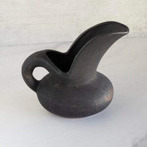MCM Black Matte Pottery Pitcher Small Black Abstract Pitcher - Etsy