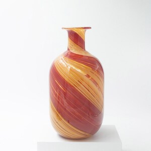 Red and Gold Swirl Art Glass Vase - Etsy