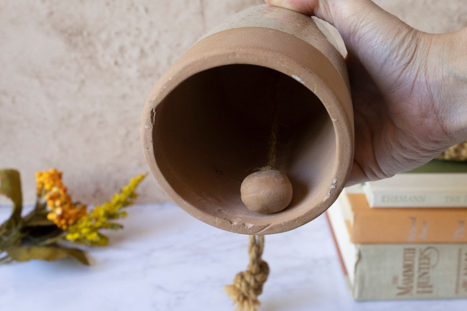 Large Glazed Terracotta Decorative Cow Bell Art Pottery - Etsy