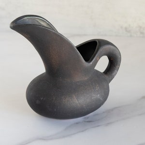 MCM Black Matte Pottery Pitcher Small Black Abstract Pitcher - Etsy