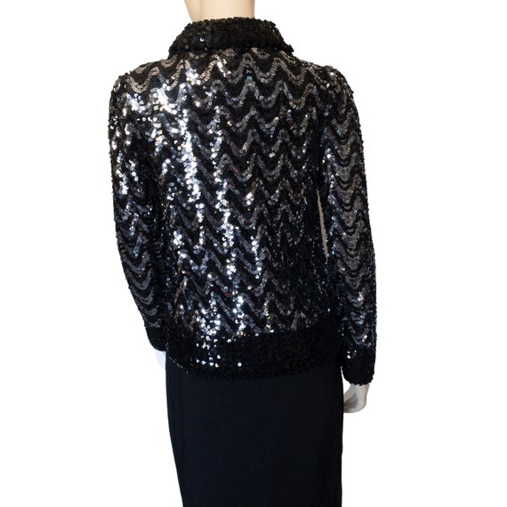 1970s Vintage Sequin Black Jacket Union Made - Gem