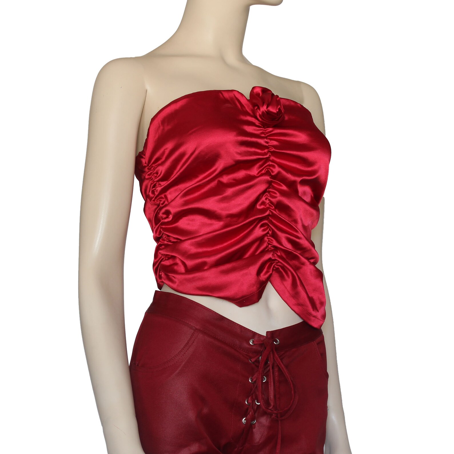 Vintage 90's Ruched Tube Top Size S-candy Apple Red-y2k - Etsy