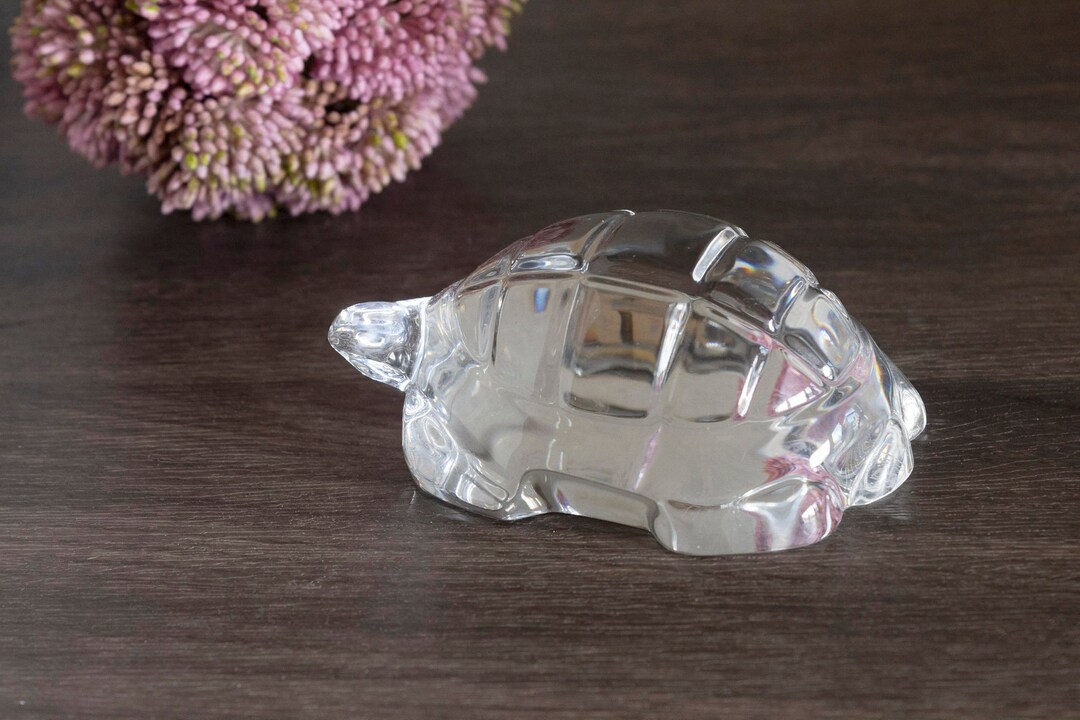 Vintage Signed BACCARAT Clear Crystal Turtle Paperweight Figurine - Etsy