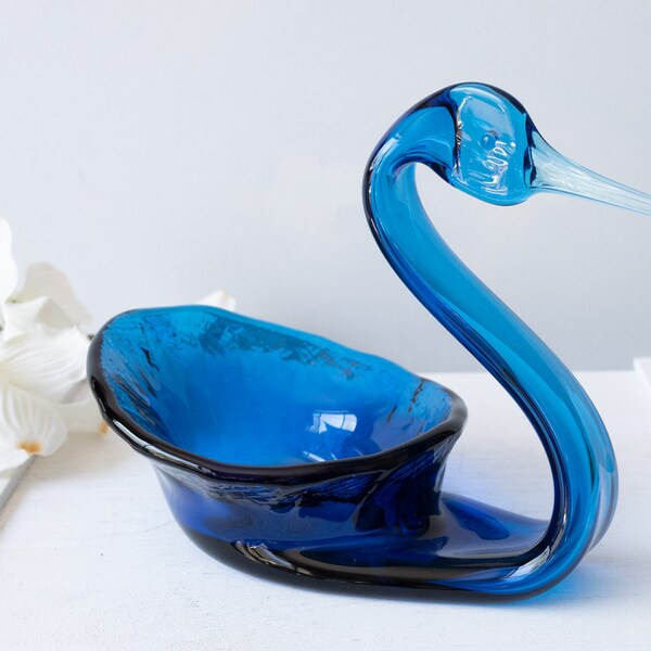 Glass Swan Dish - Etsy