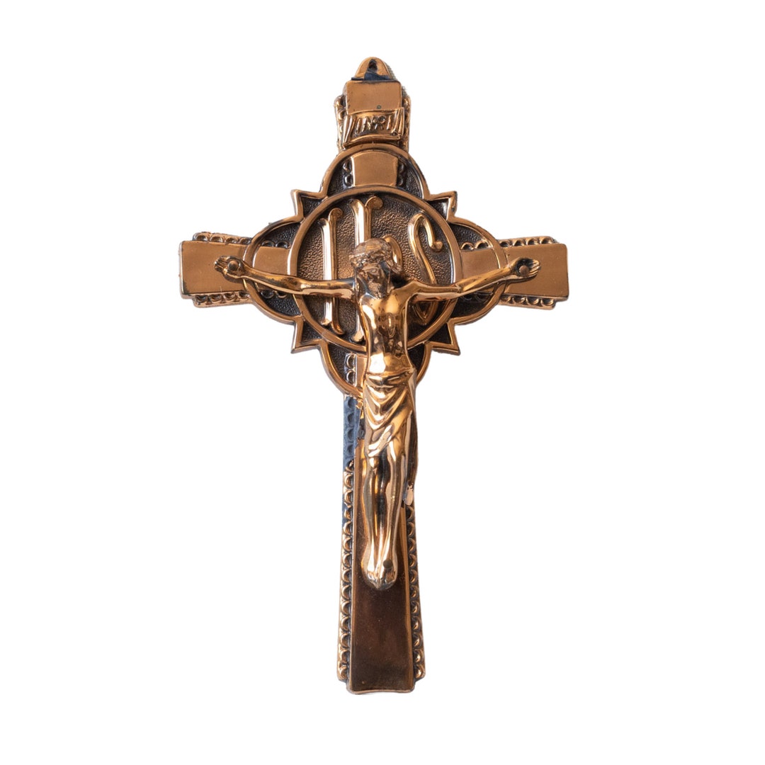 Vintage Art Deco Copper Catholic Crucifix Cross IHS INRI - Etsy