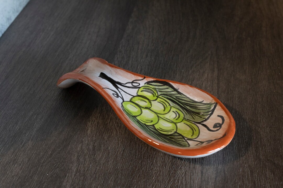 Vintage Mexican Folk Art Talavera Style Spoon Rest Mexican Ceramic ...