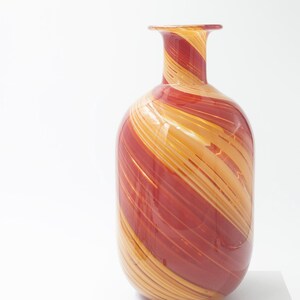 Red and Gold Swirl Art Glass Vase - Etsy