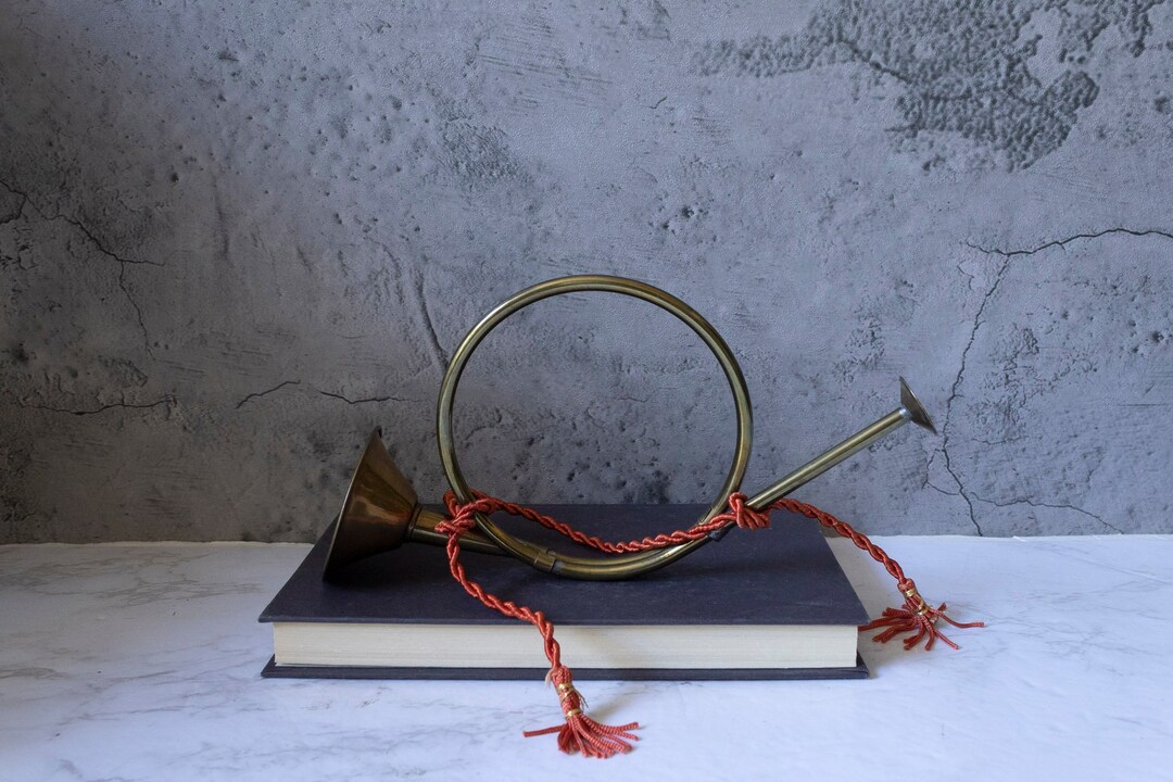 Vintage Solid Brass Horn Tree Ornament Brass Instrument With Red Tassel ...