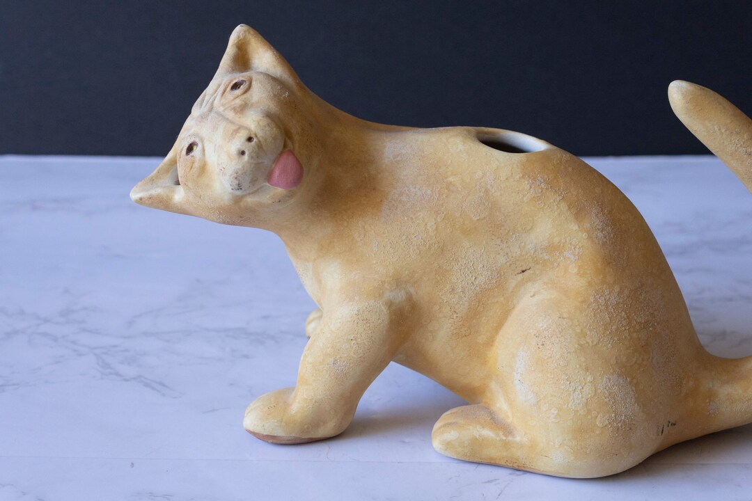 Vintage Ceramic Ugly Cat Creamer/pitcher Kitschy - Etsy