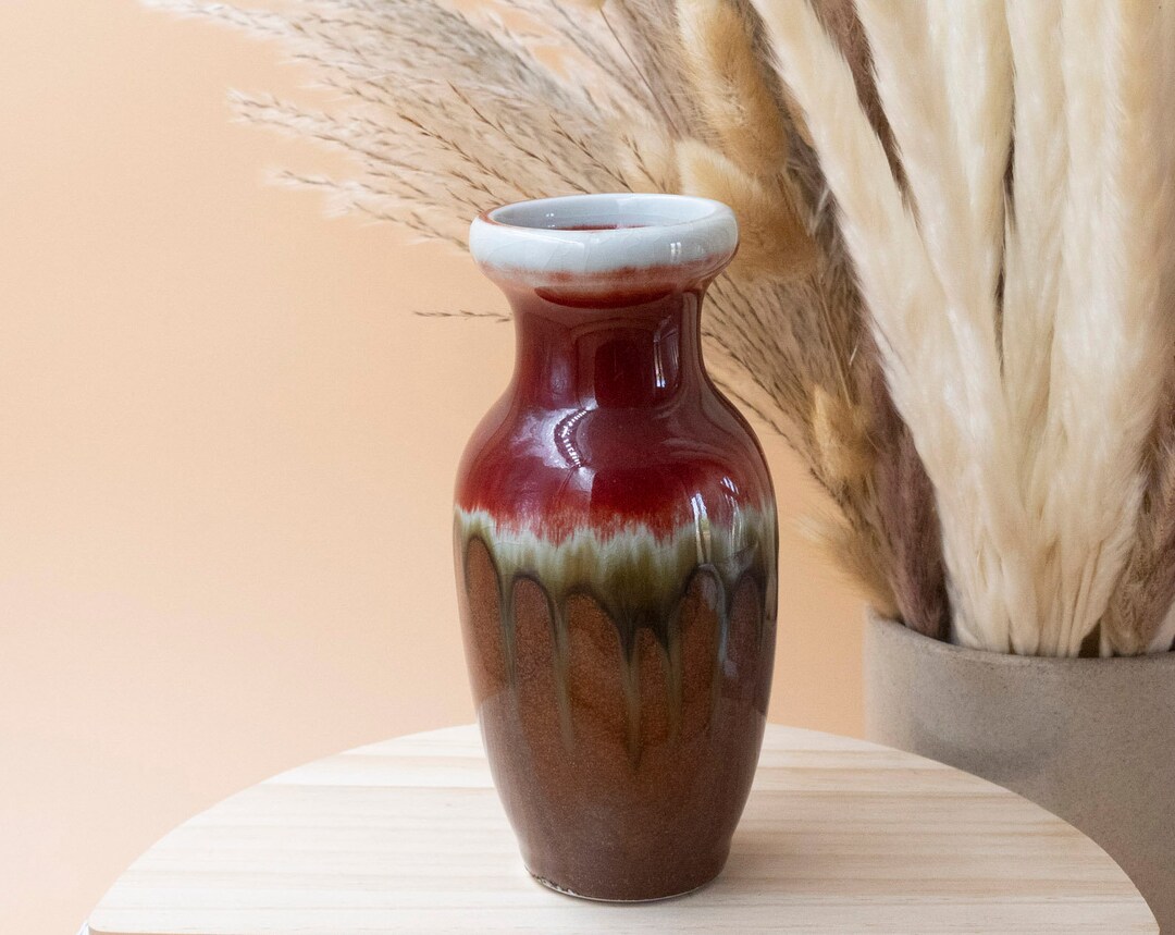 Petite Ceramic Fluid Drip Glazed Pottery Bud Vase by Hosley TM ...
