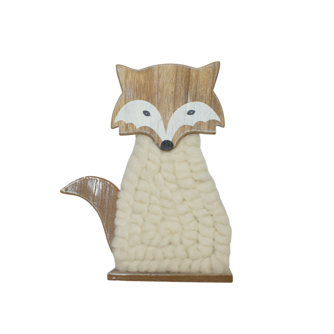 Wooden Fox Figurine Vintage Fox Farmhouse Decor - Etsy