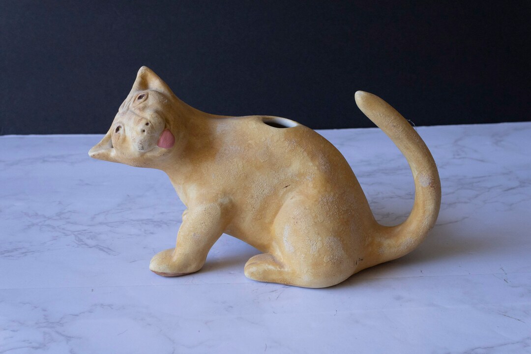 Vintage Ceramic Ugly Cat Creamer/pitcher Kitschy - Etsy