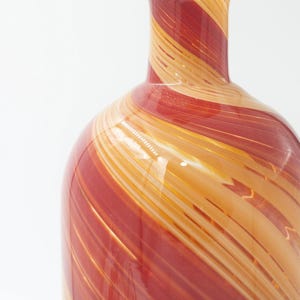 Red and Gold Swirl Art Glass Vase - Etsy