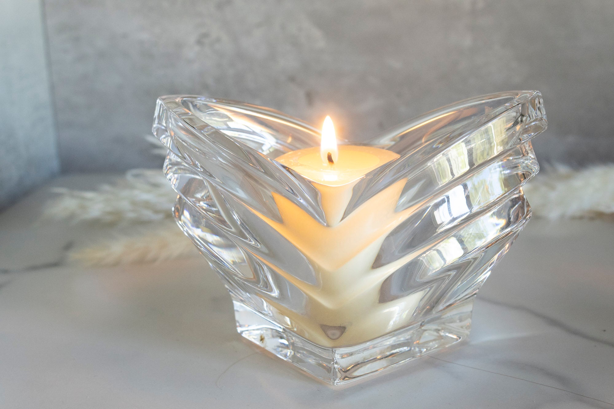 Mikasa Germany Art Deco Crystal Candleholder - Etsy