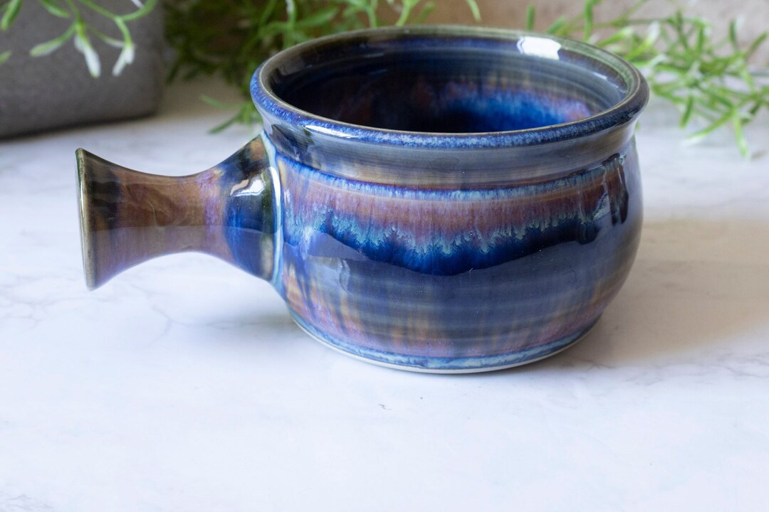 Greg Olson Glazed Earth Tones Stoneware Pot With Handle/soup Bowl - Etsy