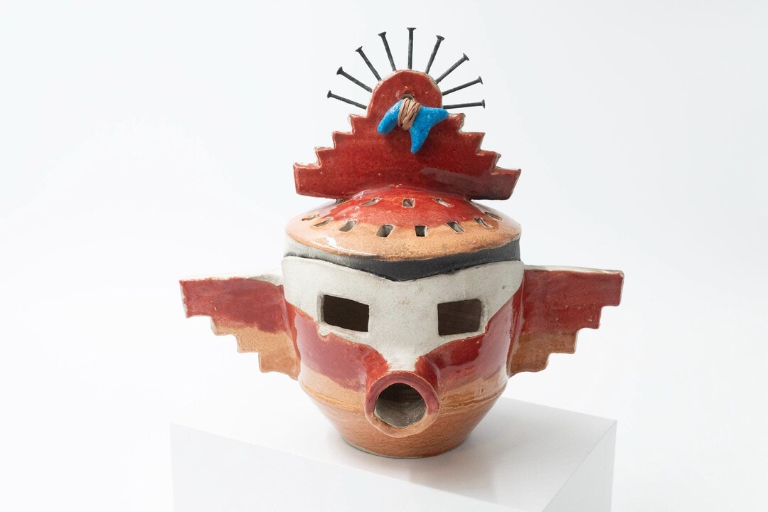 Vintage Rare Barbara Heard Kachina-bird Head Votive Candleholder by San ...
