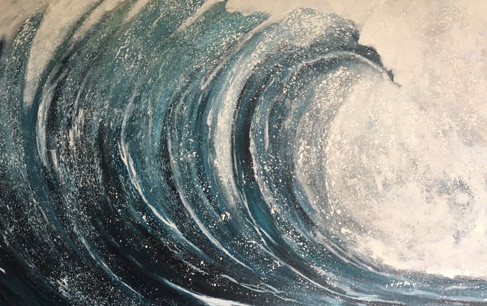 Abstract Wave Painting, Large Abstract Wave Art Original on Canvas ...