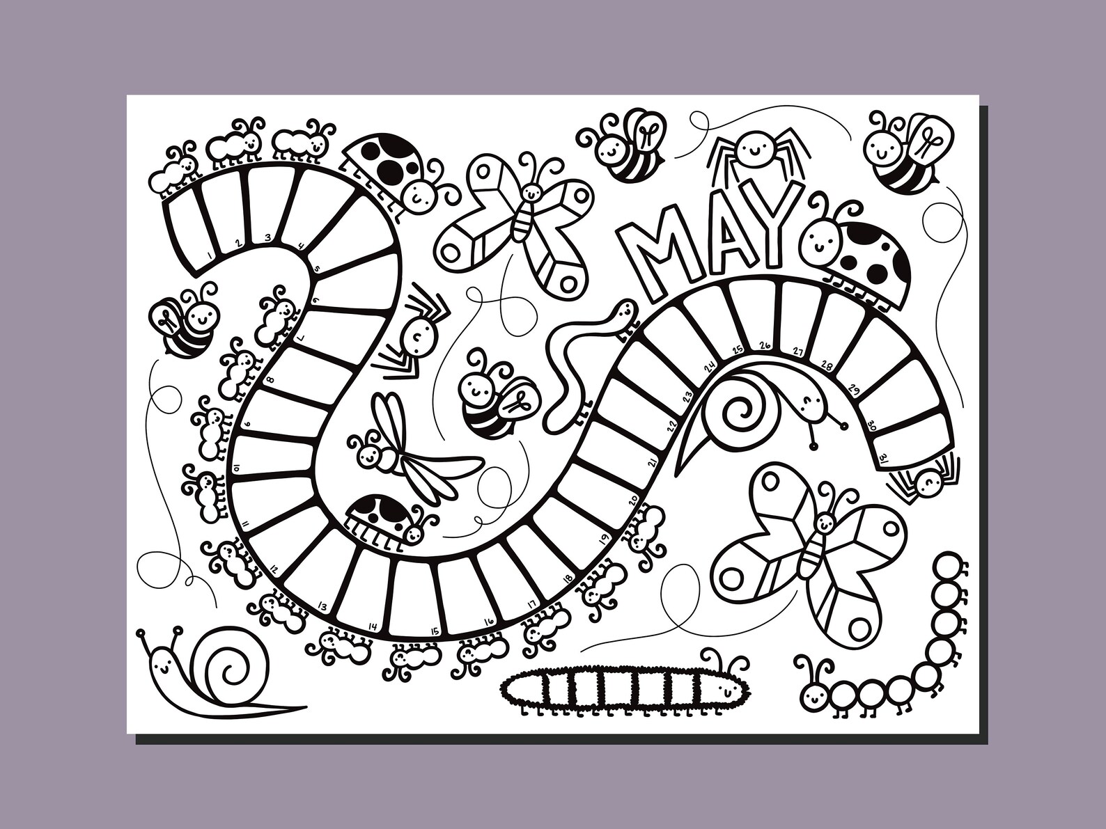 Year of Monthly Giant Goal Tracker/coloring Poster for Kids 12 Month ...