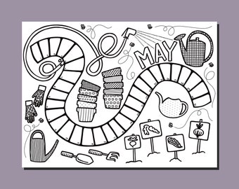 March Giant Monthly Goal Tracker/coloring Poster theme: Rainbows - Etsy