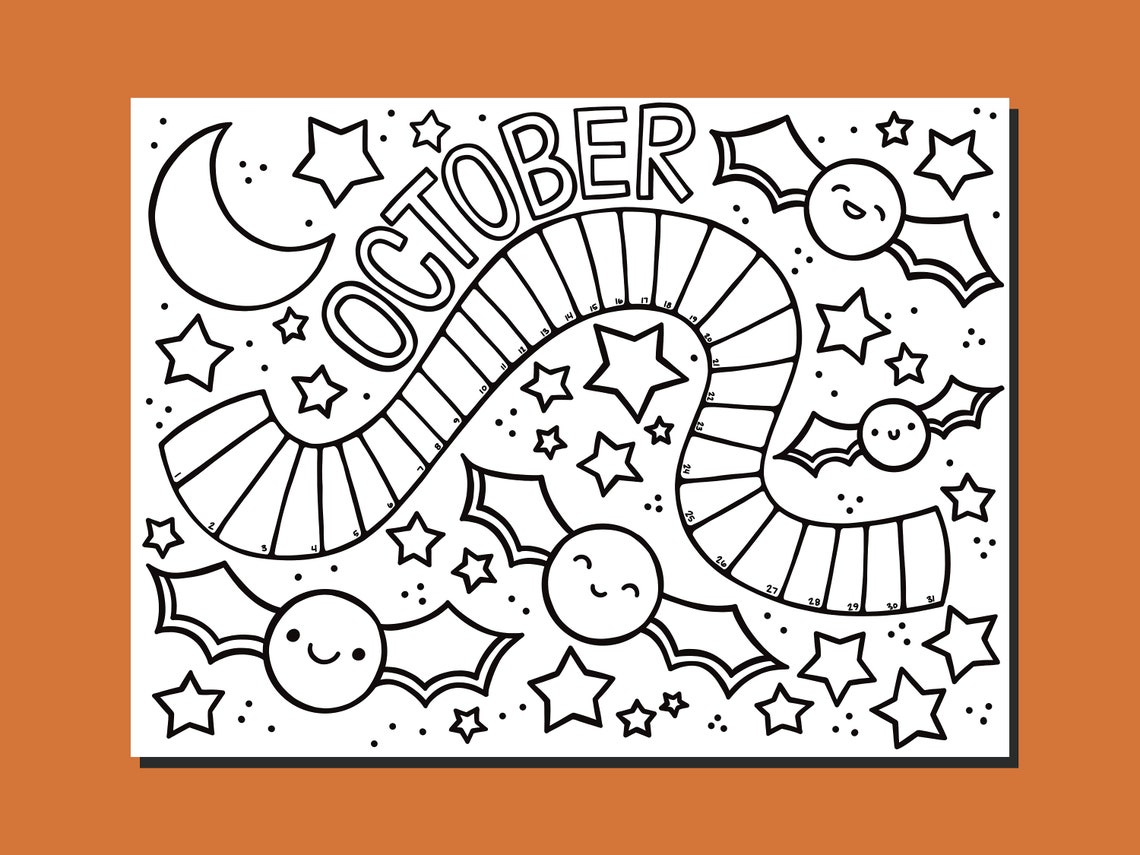 Year of Monthly Giant Goal Tracker/coloring Poster for Kids 12 Month ...
