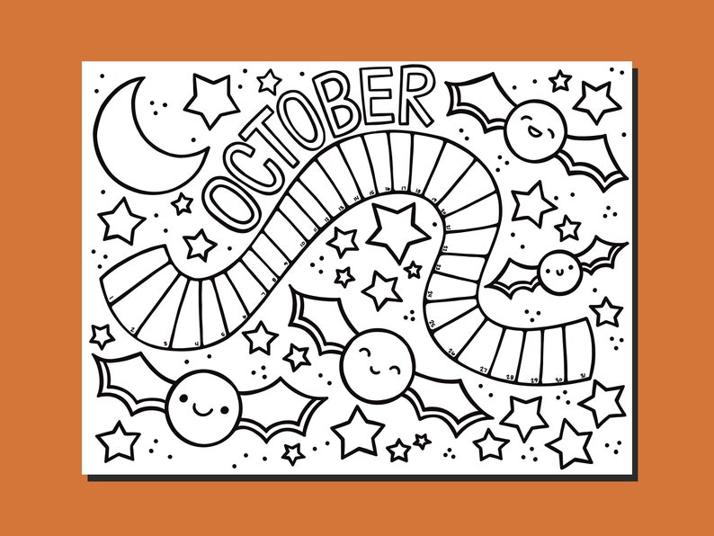 Year of Monthly Giant Goal Tracker/coloring Poster for Kids 12 Month ...
