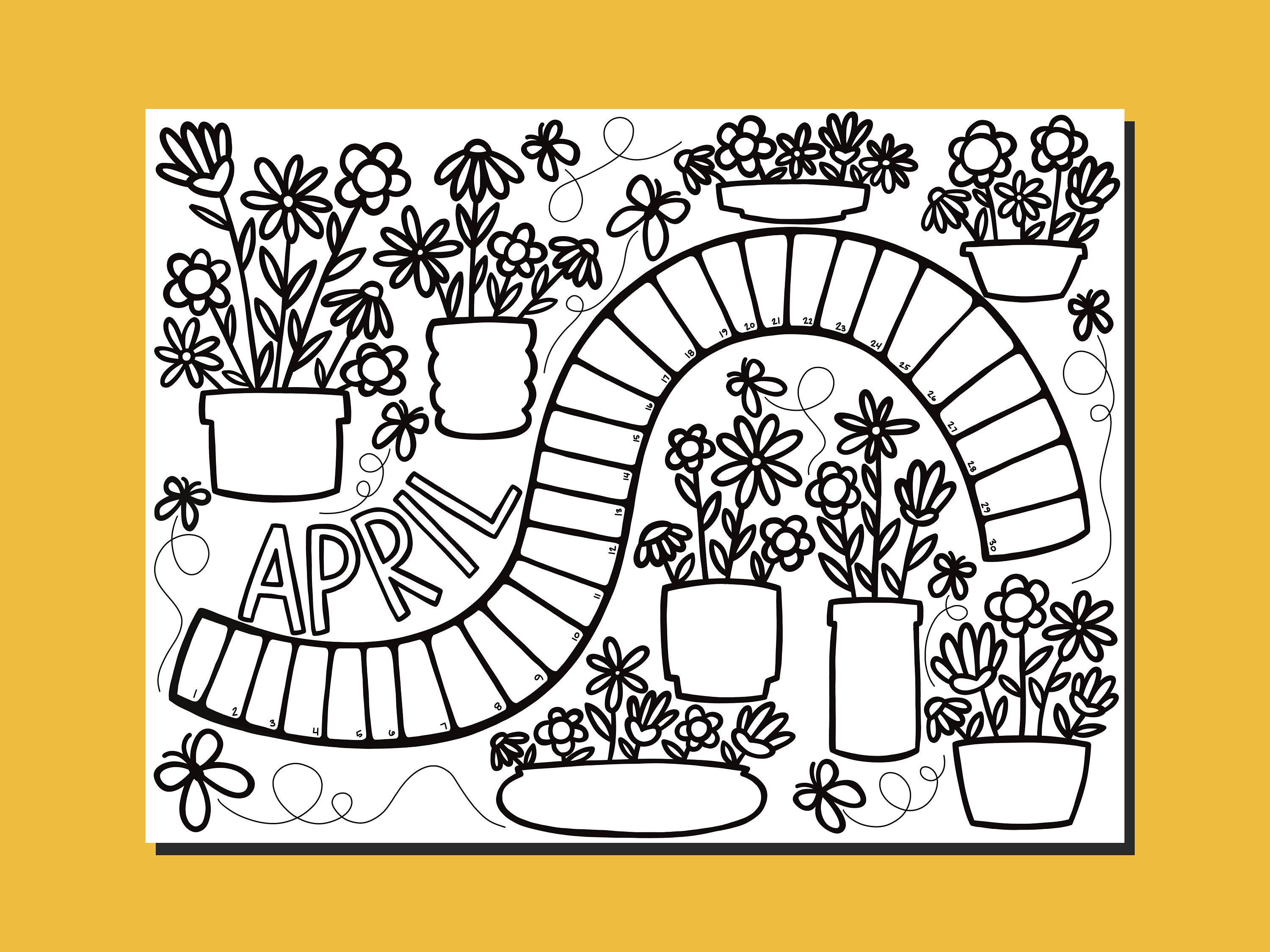 Year of Monthly Giant Goal Tracker/coloring Poster for Kids 12 Month ...