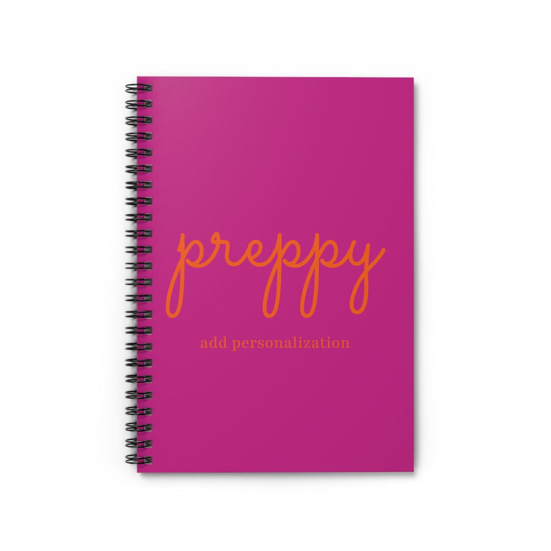 Preppy Spiral Notebook/journal Ruled Line - Etsy