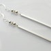 Long Silver Bar Drops With Silver Accent Beads Earrings - Etsy