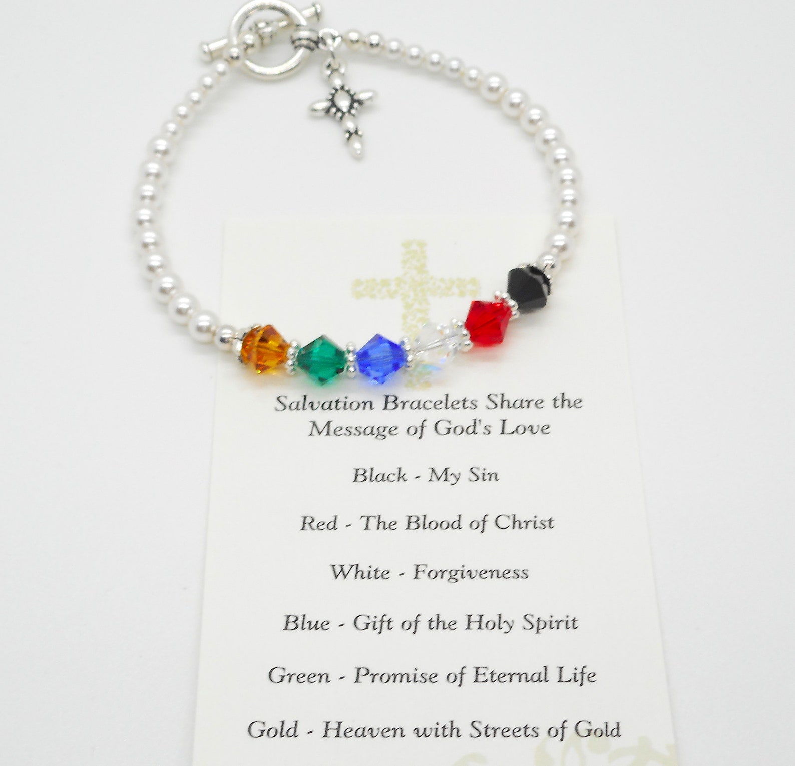 Petite Salvation Bracelet With Swarovski Crystals & Pearls - First ...