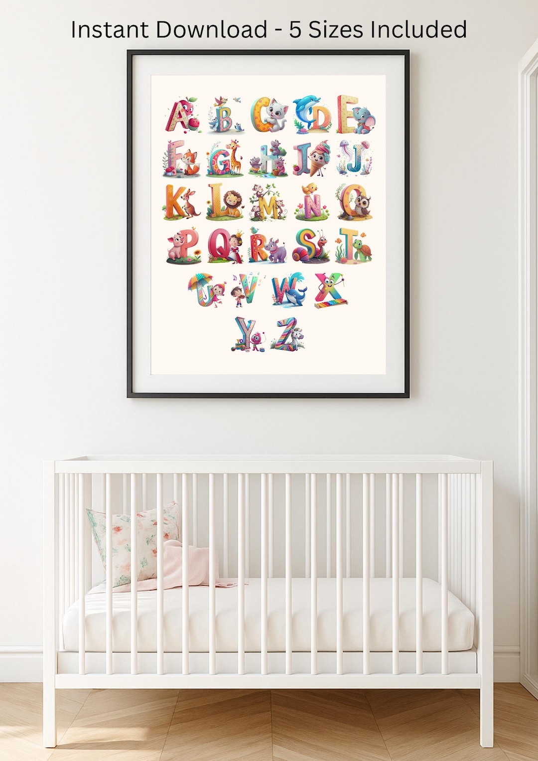 Animal Alphabet Poster, ABC Nursery Wall Art, Printable Kids Alphabet ...