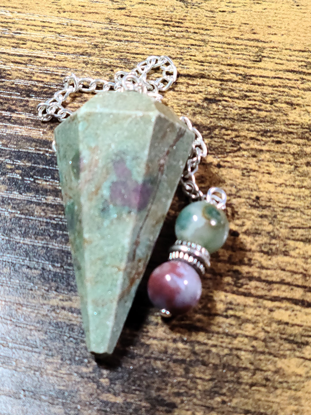 Rare Ruby in Zoisite Pendulum With Bloodstone Beads - Etsy