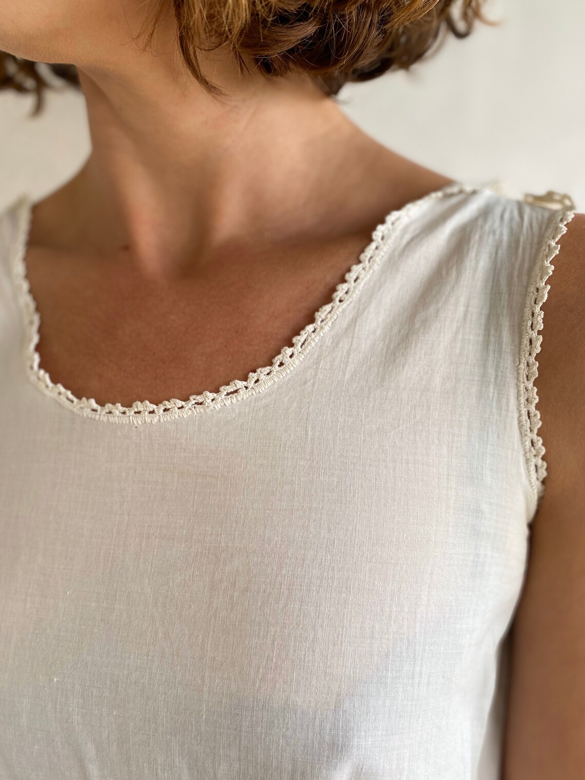 Early 1900s Cream White Embroidered Tank Top XS Small - Etsy