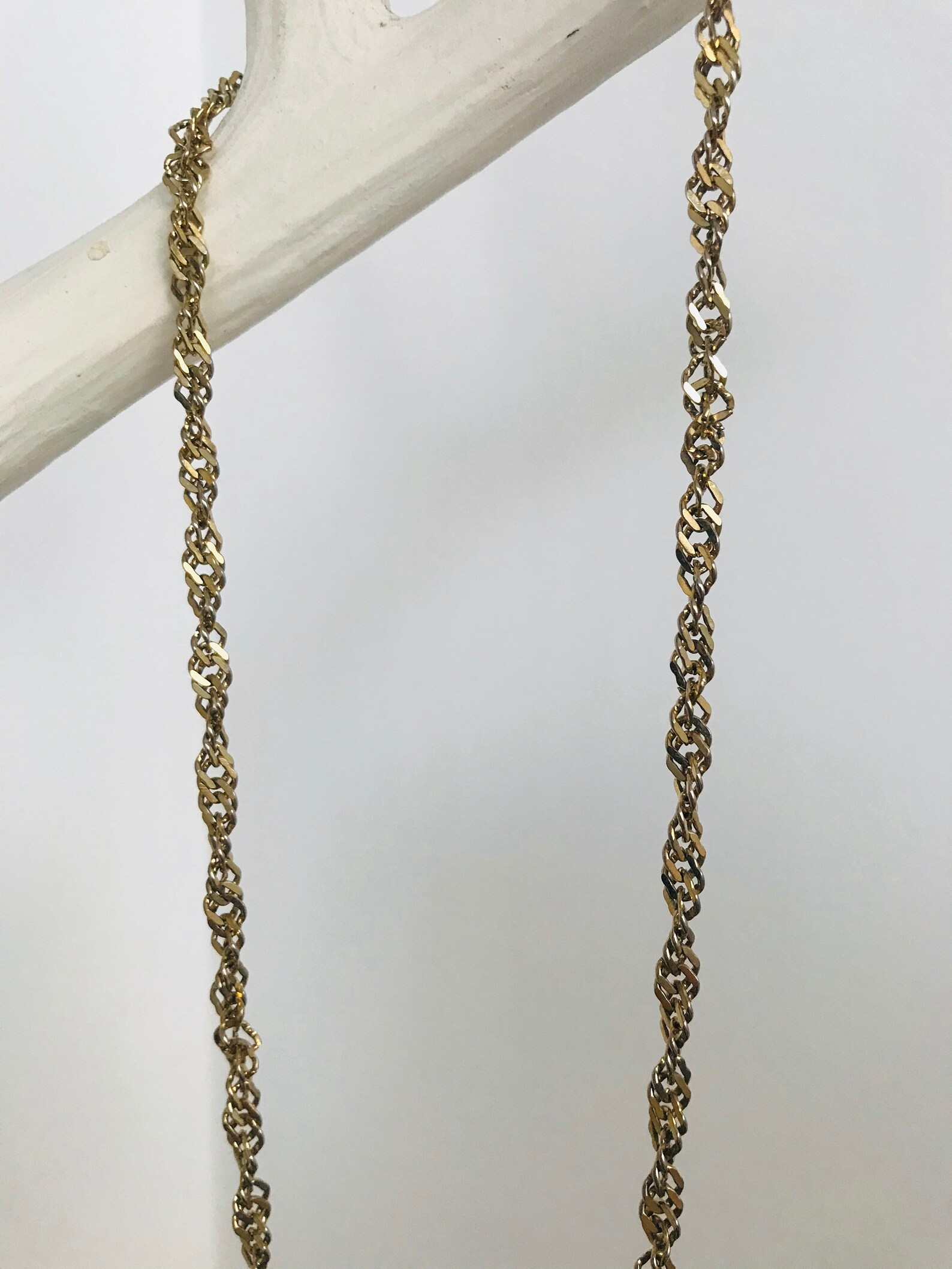 Vintage Antique Gold Tone Interlocking Chain Link Necklace - Etsy