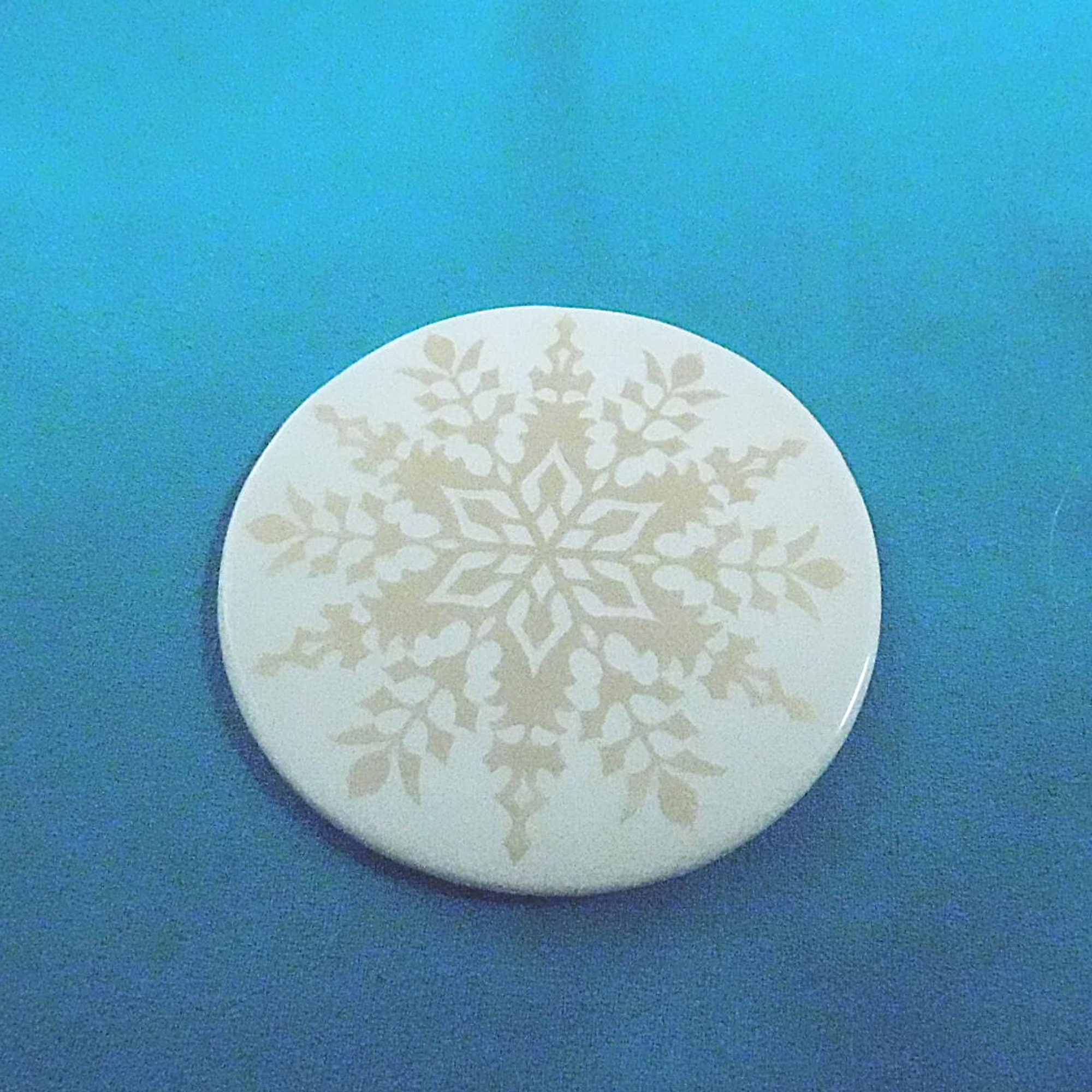 Winter Snowflake Light Gold Ceramic Fridge Magnet With Strong Magnet - Etsy