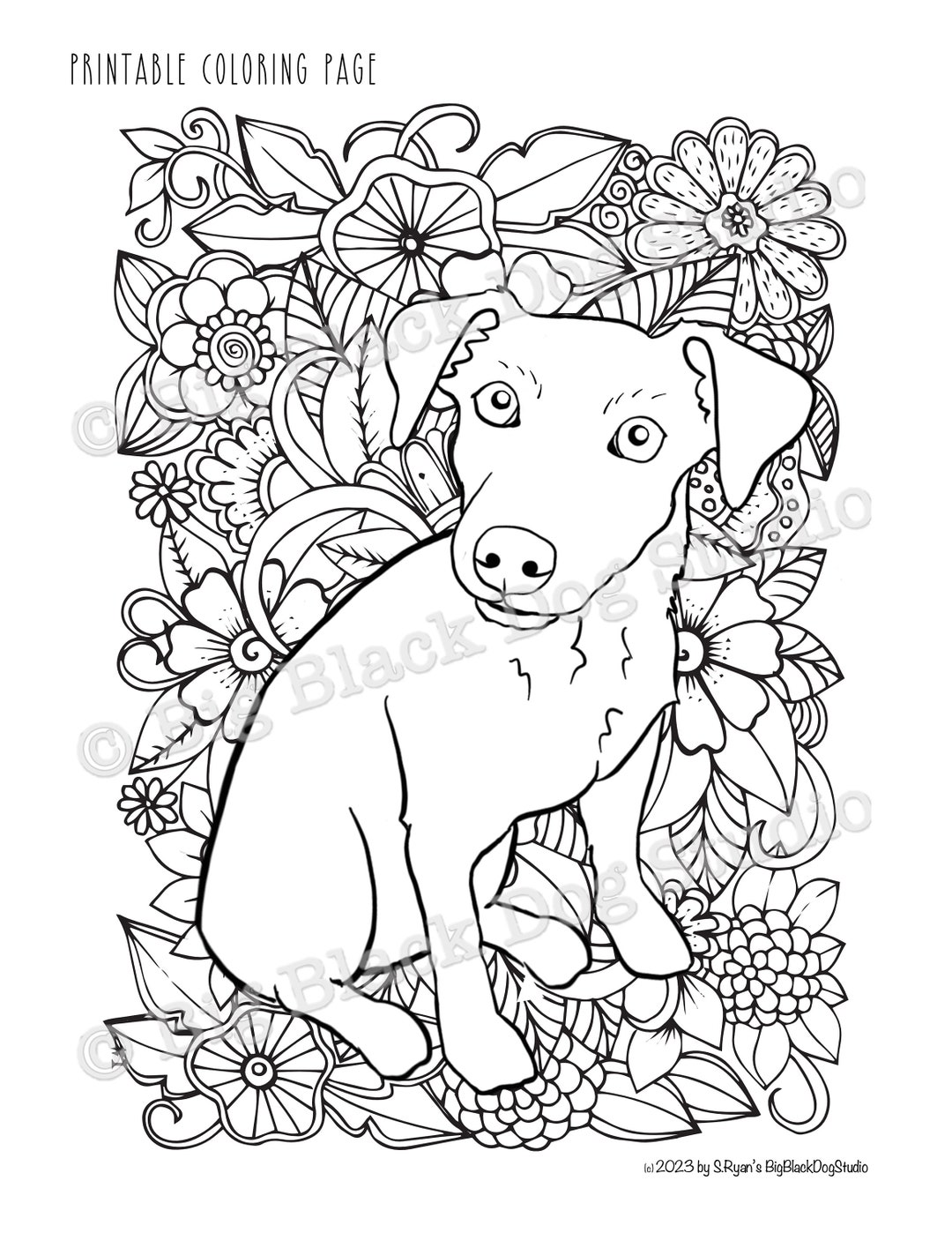Jack Russell Terrier Coloring Page (digital Download) Parson Russell - Etsy