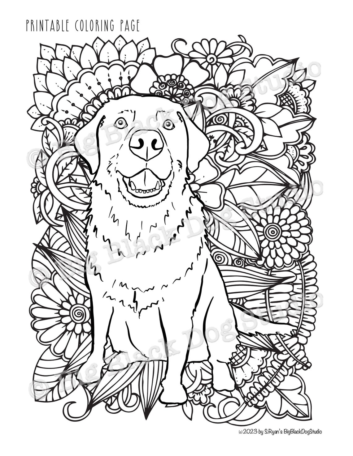 Labrador Retriever Coloring Page (digital Download) - Etsy