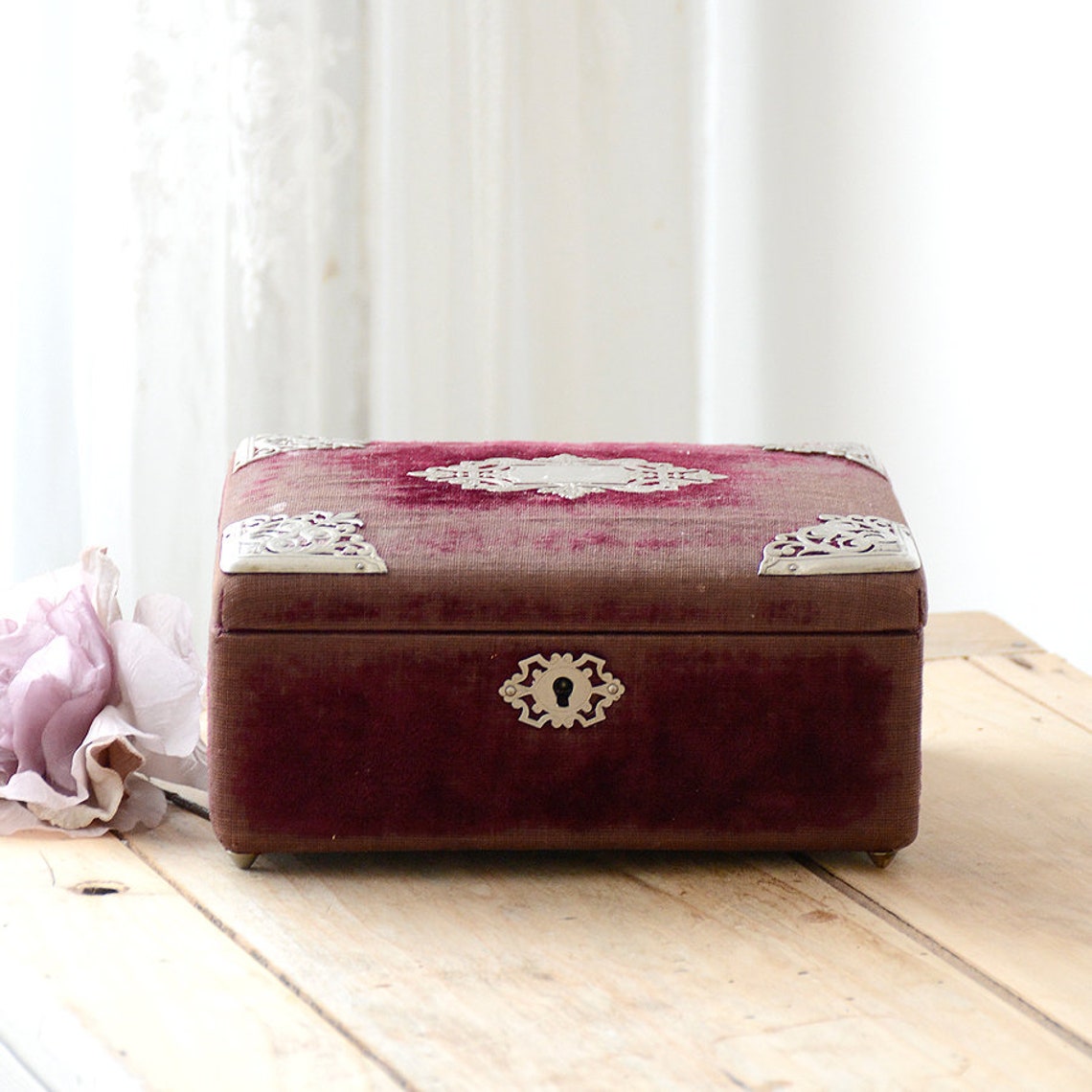 Gorgeous Antique Velvet Jewellery Box - Etsy