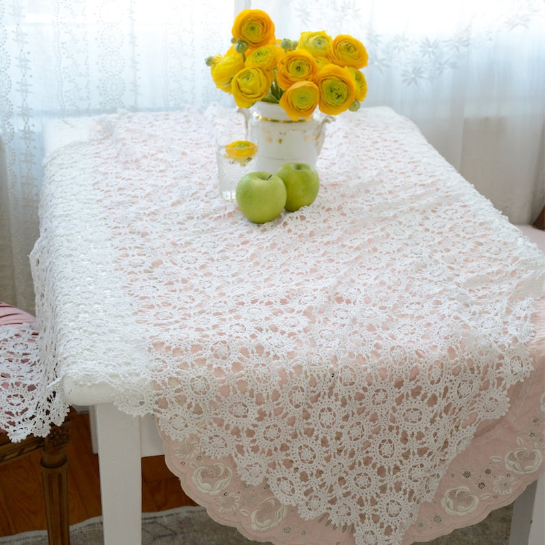 Beautiful Vintage Hand Knitted Table Cloth - Etsy