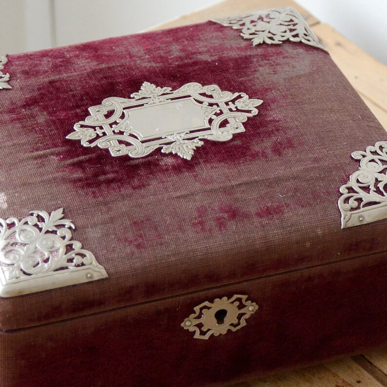 Gorgeous Antique Velvet Jewellery Box - Etsy
