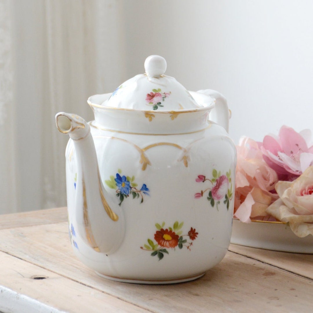 1910's French vieux Paris Hand Painted Teapot - Etsy