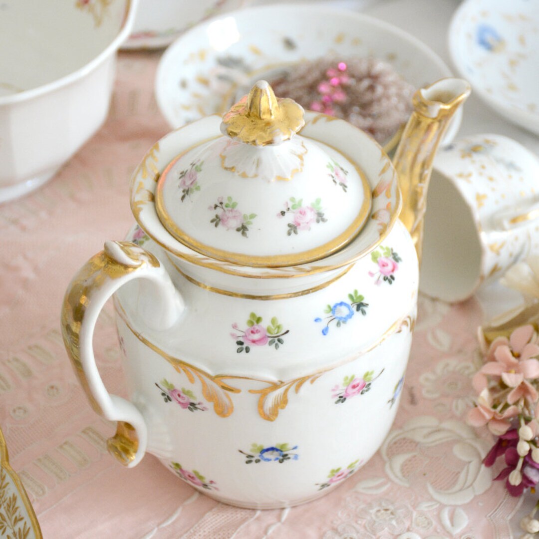 Antique Hand Painted Vieux Paris Porcelain Teapot - Etsy