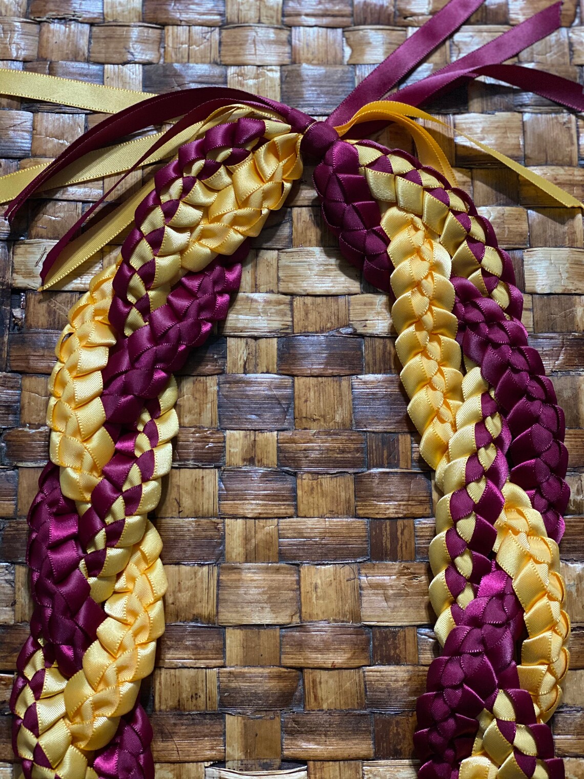 Gold and Burgundy Triple Braided Skinny Lei - Etsy