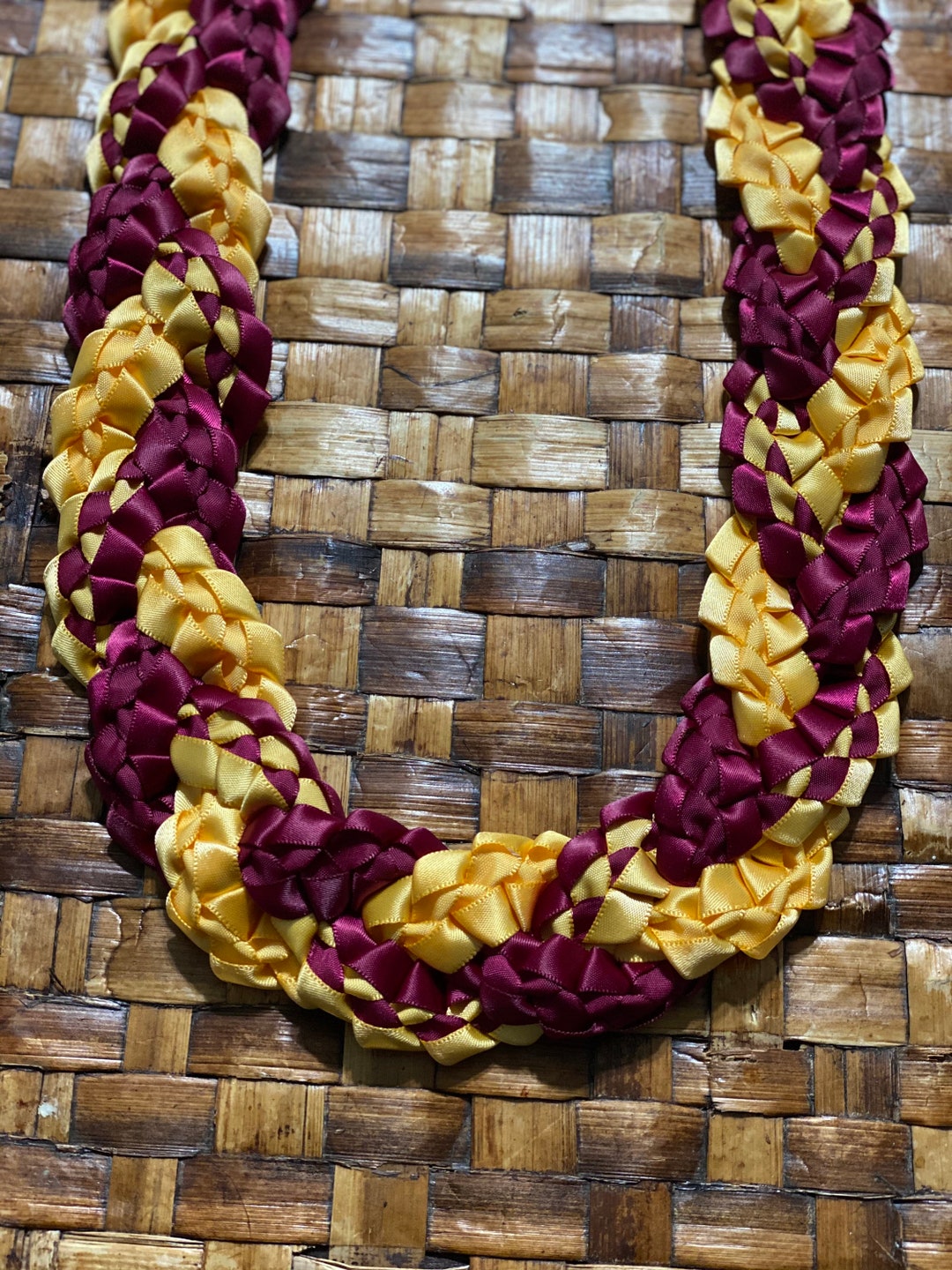 Gold and Burgundy Triple Braided Skinny Lei - Etsy