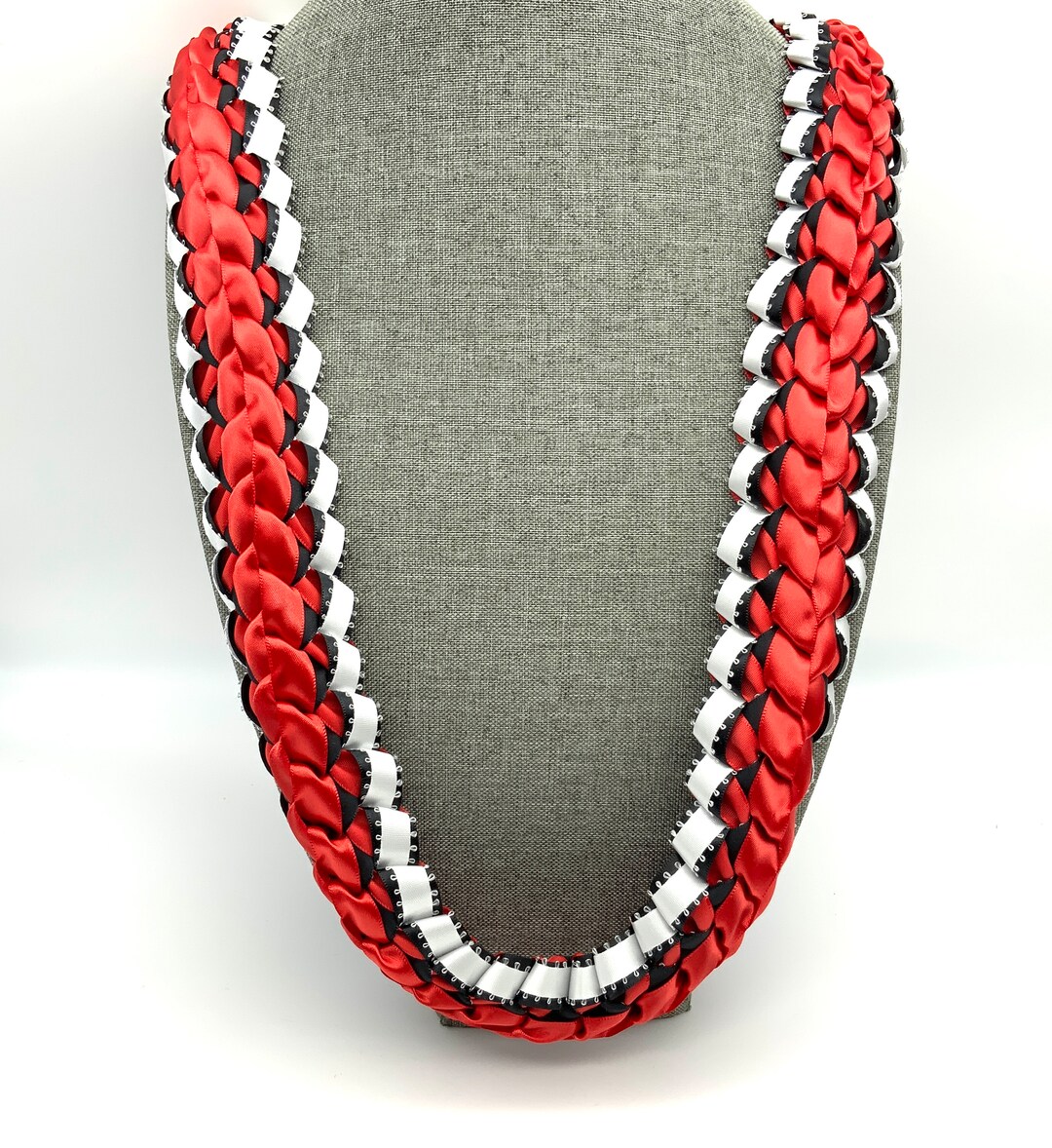 Choose Your Colors 40" Satin Ribbon Double Lei With White Picot Accent ...