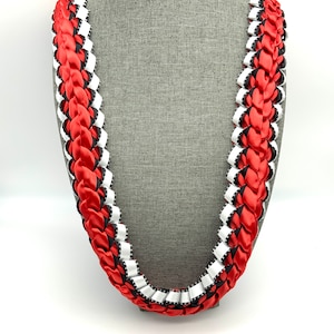 Choose Your Colors 40" Satin Ribbon Double Lei With White Picot Accent ...