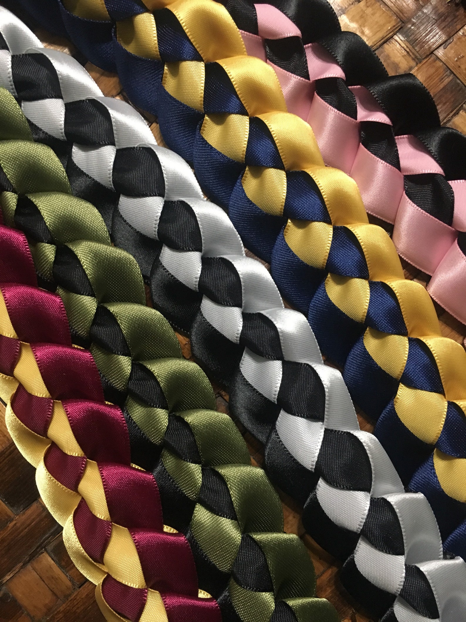 Extra Long Choose Your Colors Satin Ribbon Double Lei - Etsy